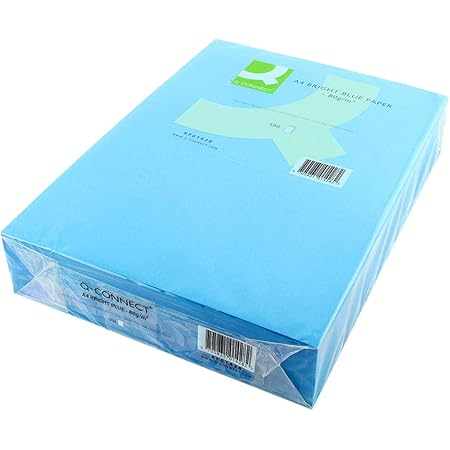Q Connect A4 80gsm Bright Blue Ream Coloured Copier Paper : Amazon.co ...