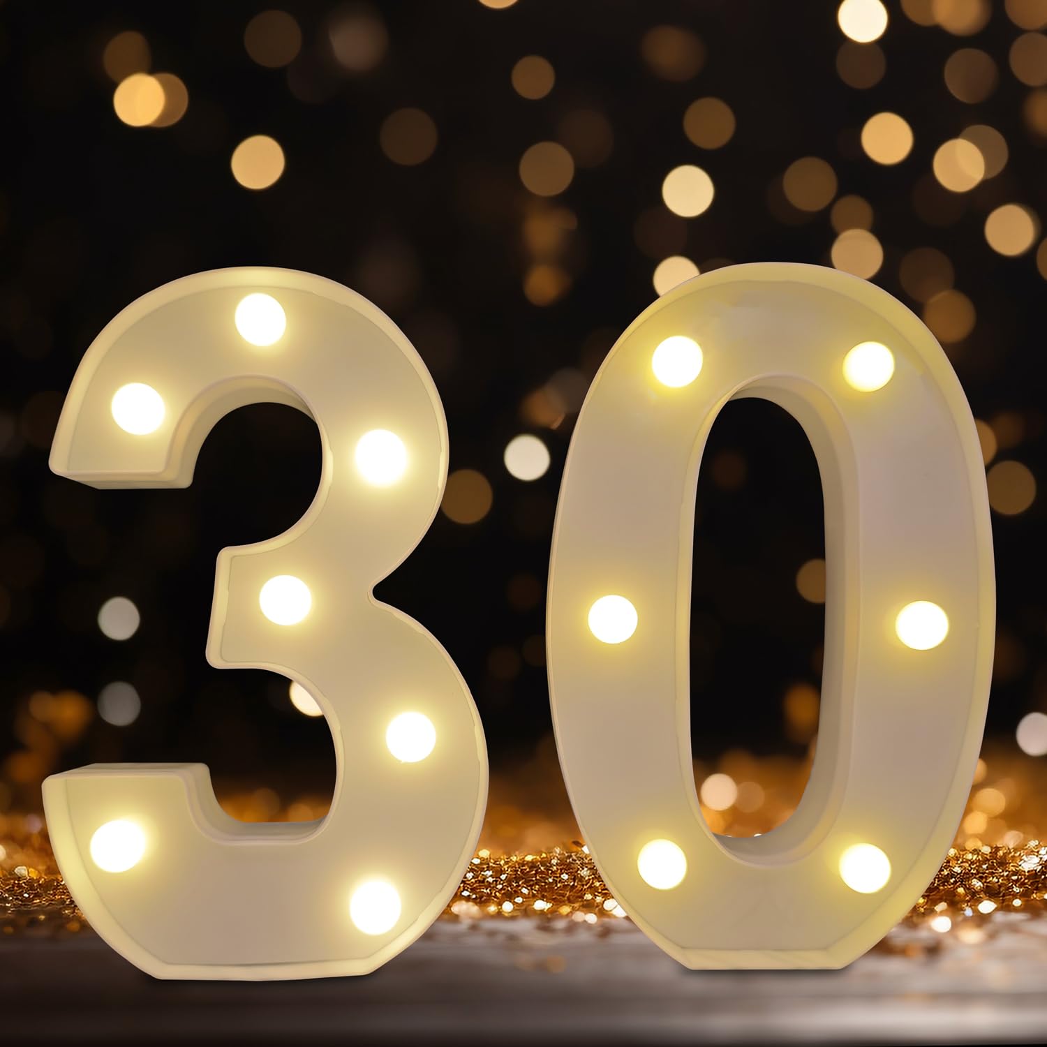 Amazon.com: DyingSwan Led Light Up Numbers, 30th Birthday Decorations ...