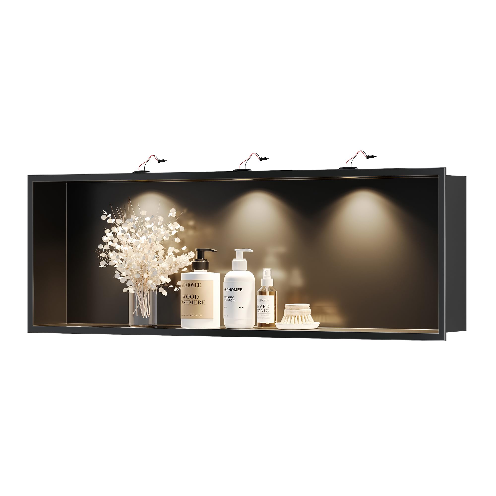 Neodrain Wall Niche with Non-dimmable LED Downlight, Matte Black ...