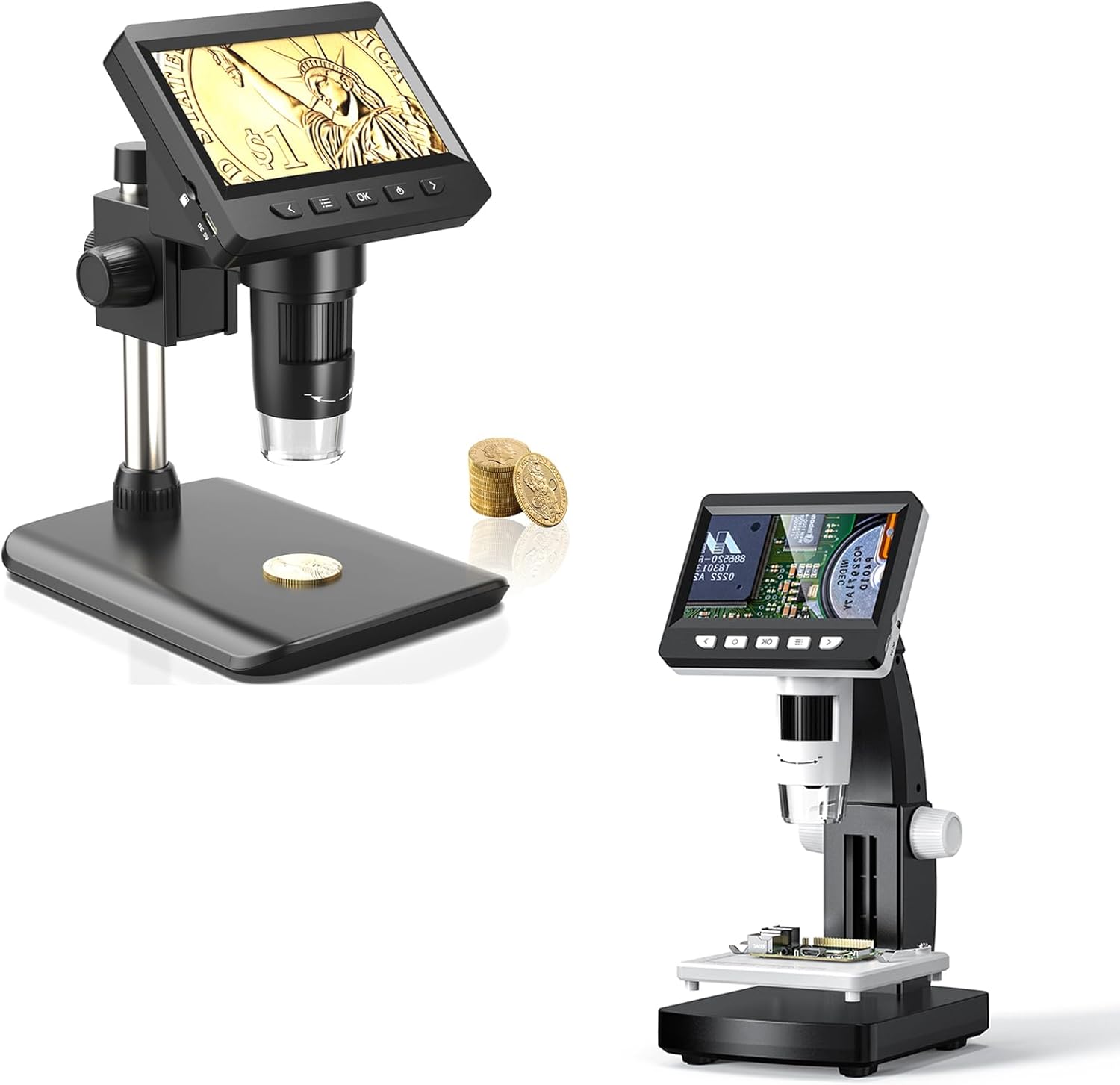 Amazon.com : Microscope-Aopick LCD Digital Microscope 500X, 1080P Coin ...
