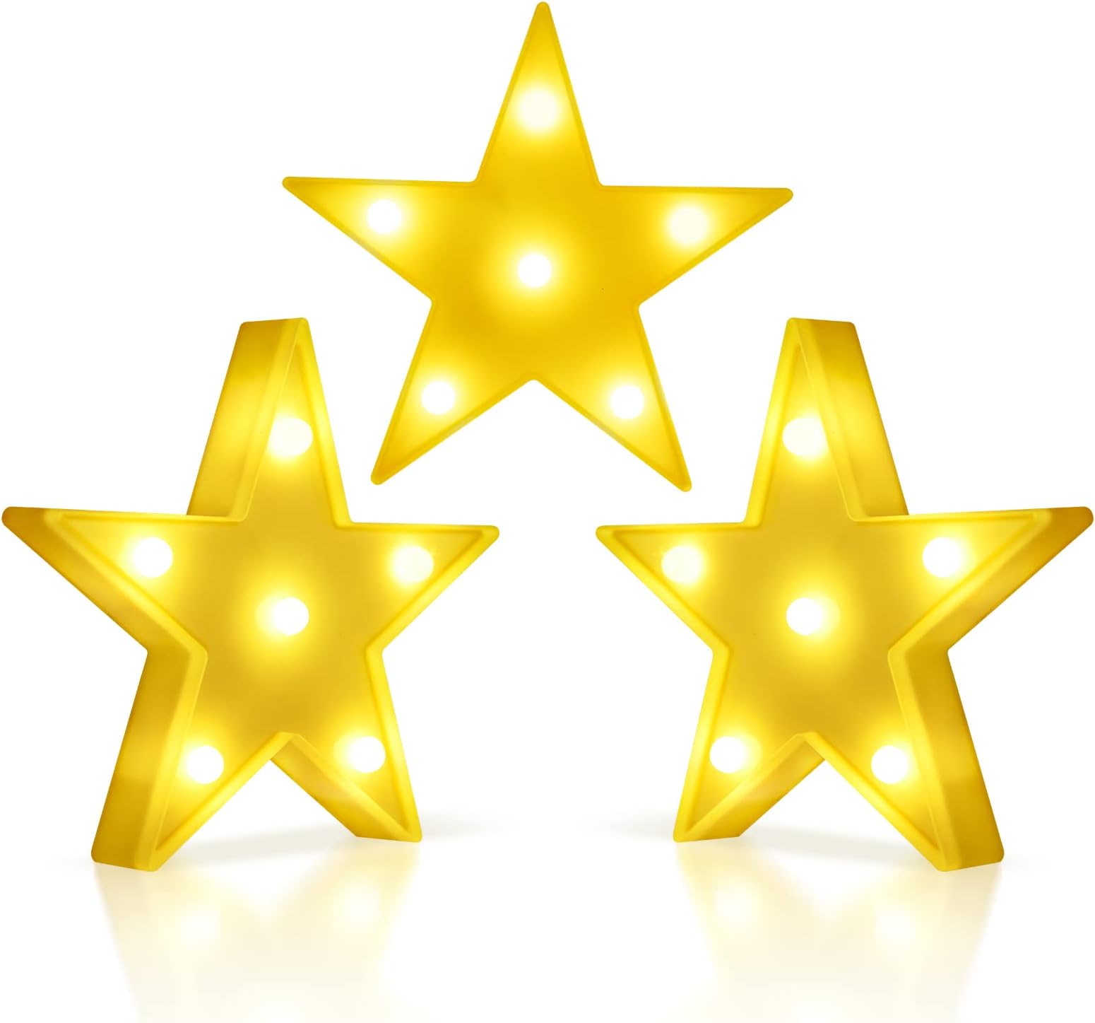 Light Up Centerpiece LED Star Lamps with White Light (Set of 6 ...