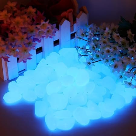 Amazon.com : UNIME Glow in The Dark Garden Pebbles Stones Rocks for ...