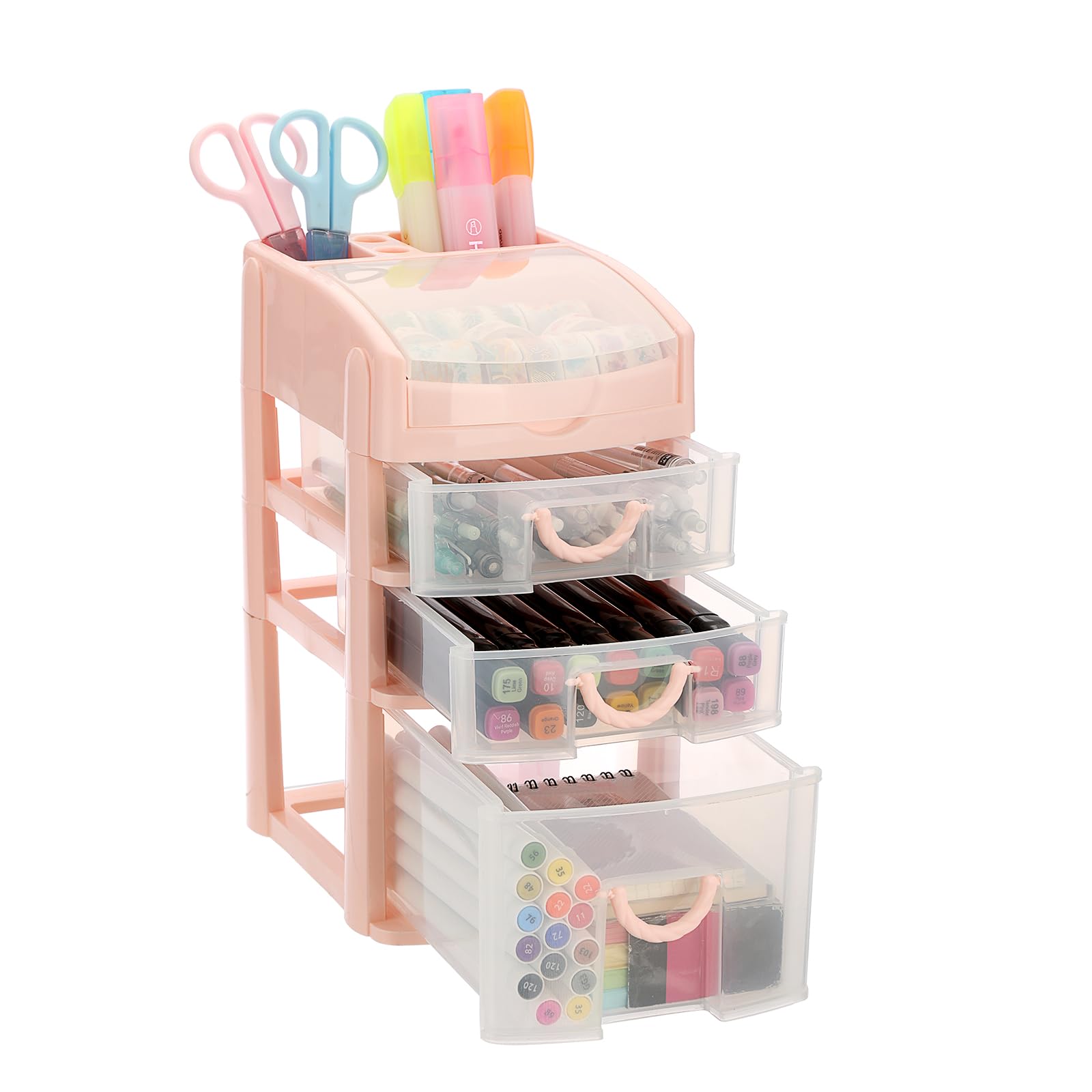SUMTree Plastic Desktop Storage Drawers with 3 Layers, Drawer Storage ...