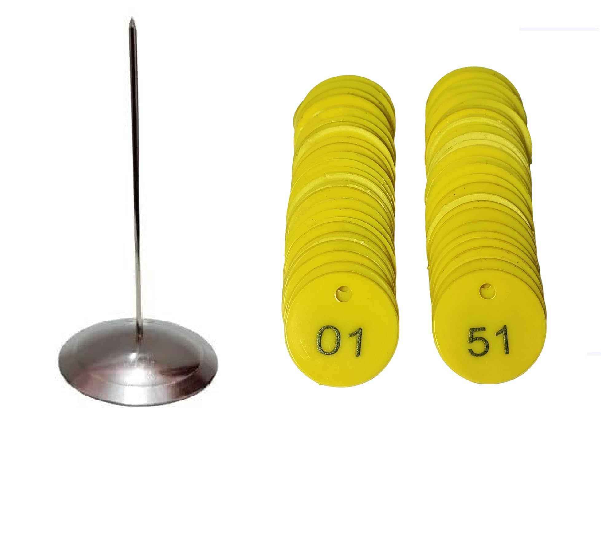 MOREL Plastic Number Token Coin with 1 to 100 Print and Hole and Steel ...