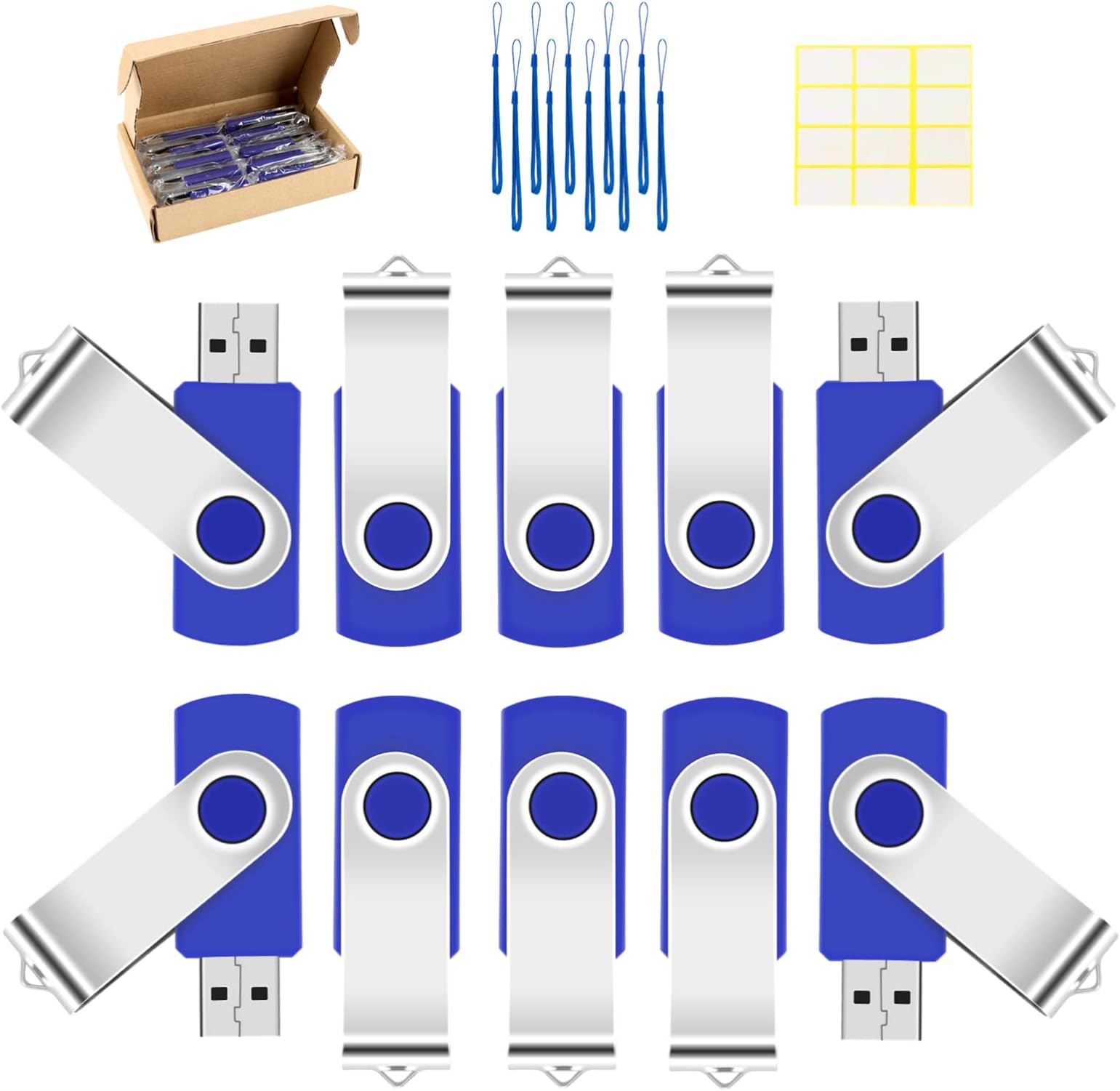 Amazon.com: 1GB Flash Drive 10 Pack USB 2.0 Thumb Drive Swivel Memory ...