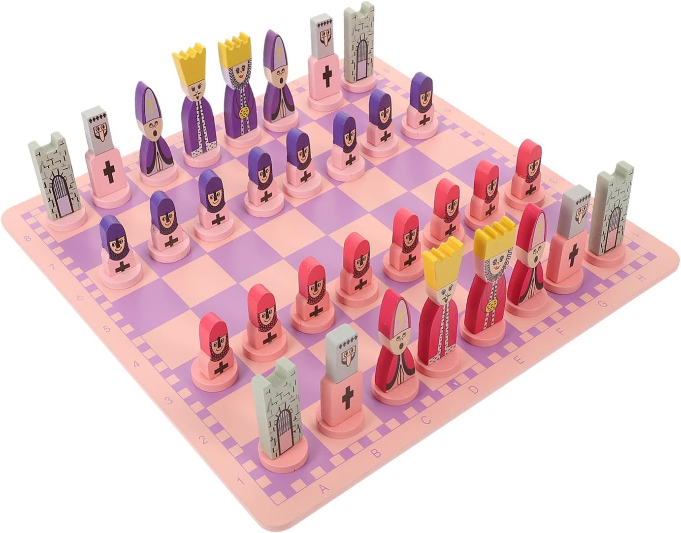 Amazon.com: TOYANDONA Wooden Chess Set, 11.8 inch Cartoon Travel Chess ...