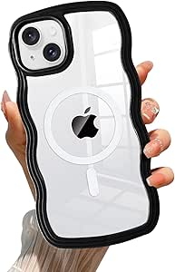 Amazon.com: QLTYPRI Magnetic for iPhone 13/14 Case Compatible with Magsafe, Cute Curly Wave ...