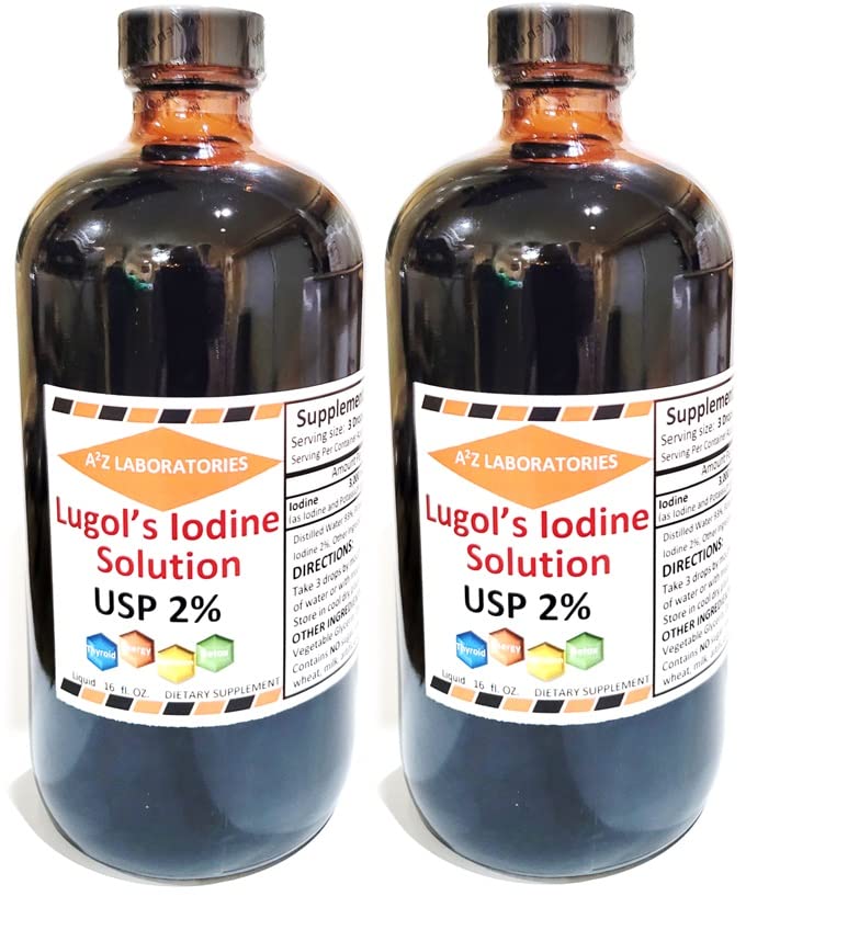 Buy A2Z Lugol's Iodine and Potassium Iodide 2% Solution 3000 mcg - Liquid Supplement Drops for ...