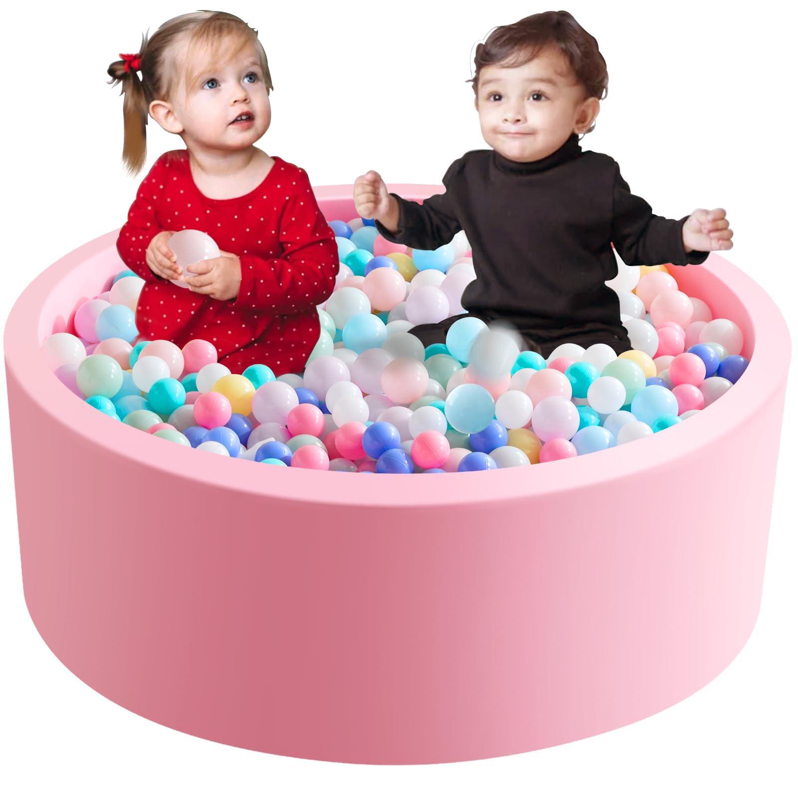 Amazon.com: Aunekiv 47.2" x 15.7" Foam Ball Pit for Toddlers, Baby ...