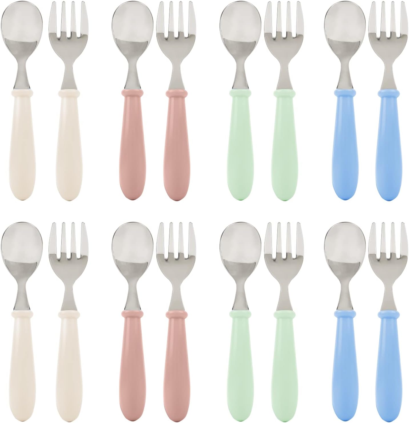 Amazon.com: 12PCS Toddler Forks & Spoons,Stainless Steel Baby Utensils,Kids Silverware Children ...