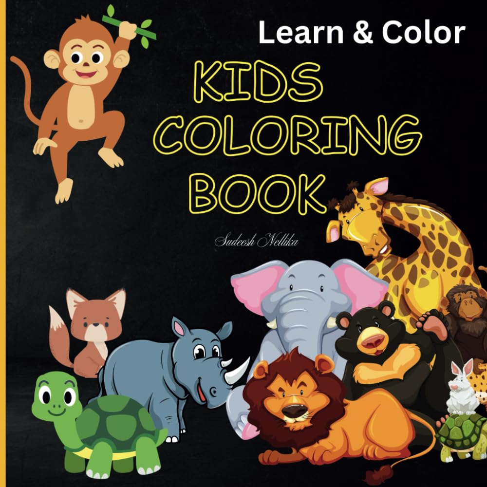 Kids Coloring Book: Learn and color cute animals with alphabets for ...