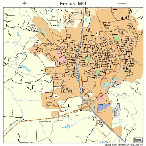 Amazon.com : Large Street & Road Map of Festus, Missouri MO - Printed ...