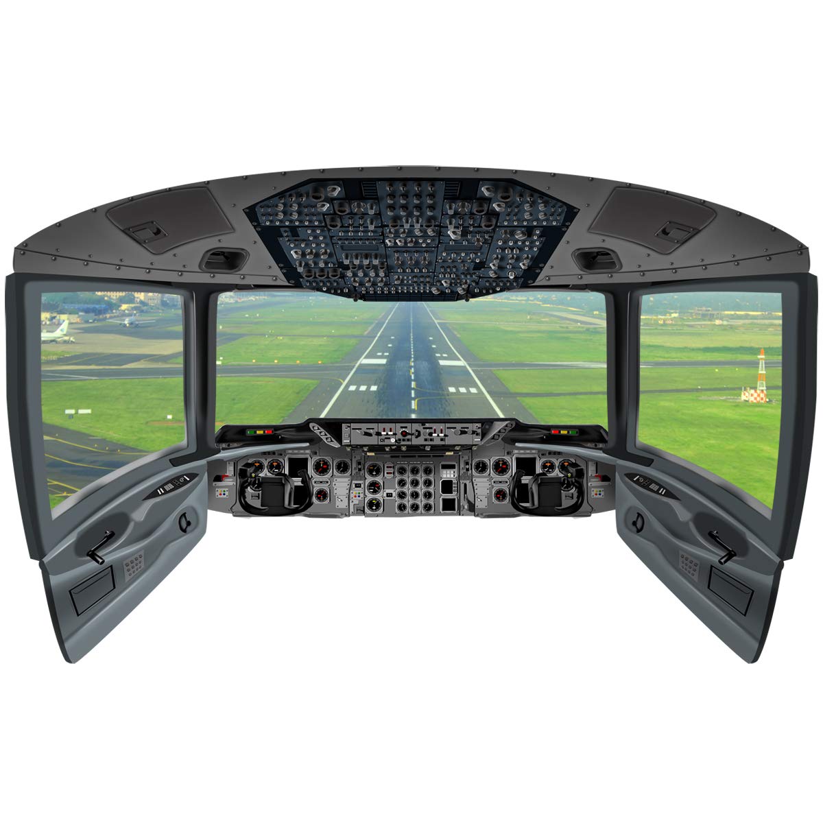 Amazon.com: VWAQ - Cockpit Wall Decal Mural | Airplane Window Runway ...