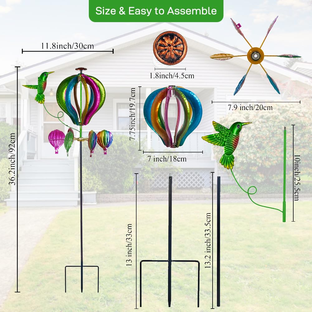 Snapklik.com : Hot Air Balloon Wind Spinners Outdoor, 360Rotate Wind ...