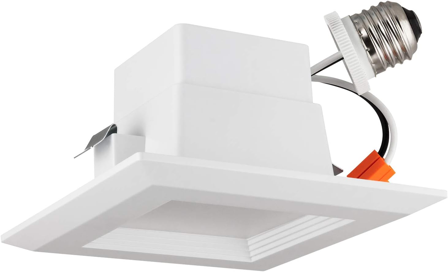 Sunlite LED Retrofit 4-Inch Square Light Fixture, Medium Base, Dimmable ...