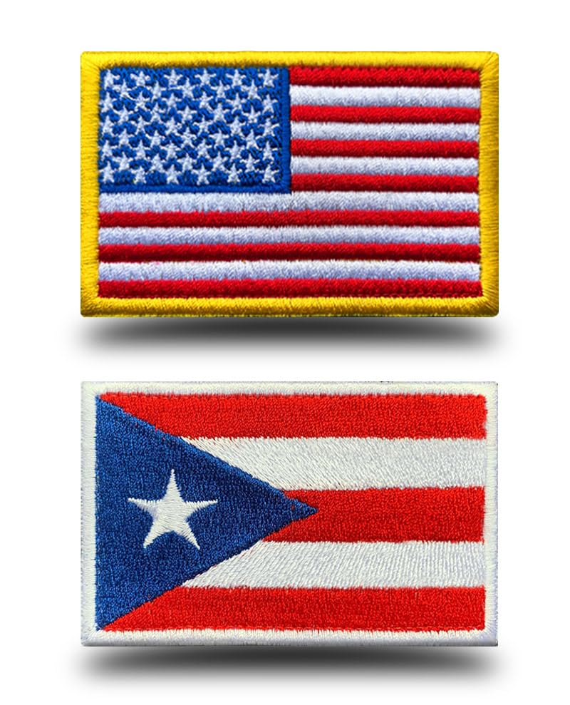 Amazon.com: Antrix 2 Pack American Flag Patch Summer Puerto Rico Flag ...
