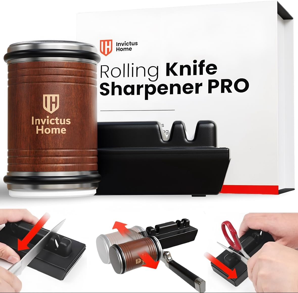 Amazon.com: Rolling Knife Sharpener Kit with Diamond & Ceramic Disc ...