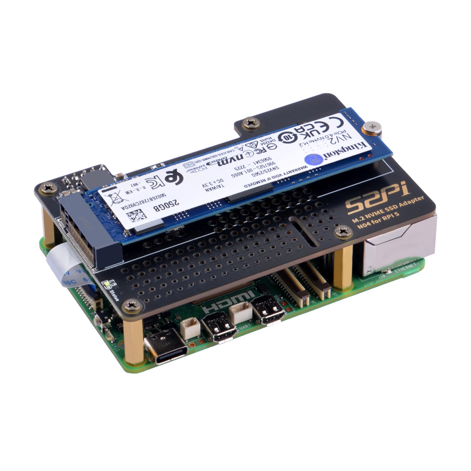 Amazon.com: GeeekPi N04 M.2 NVMe to PCIe Adapter for Raspberry Pi 5 ...