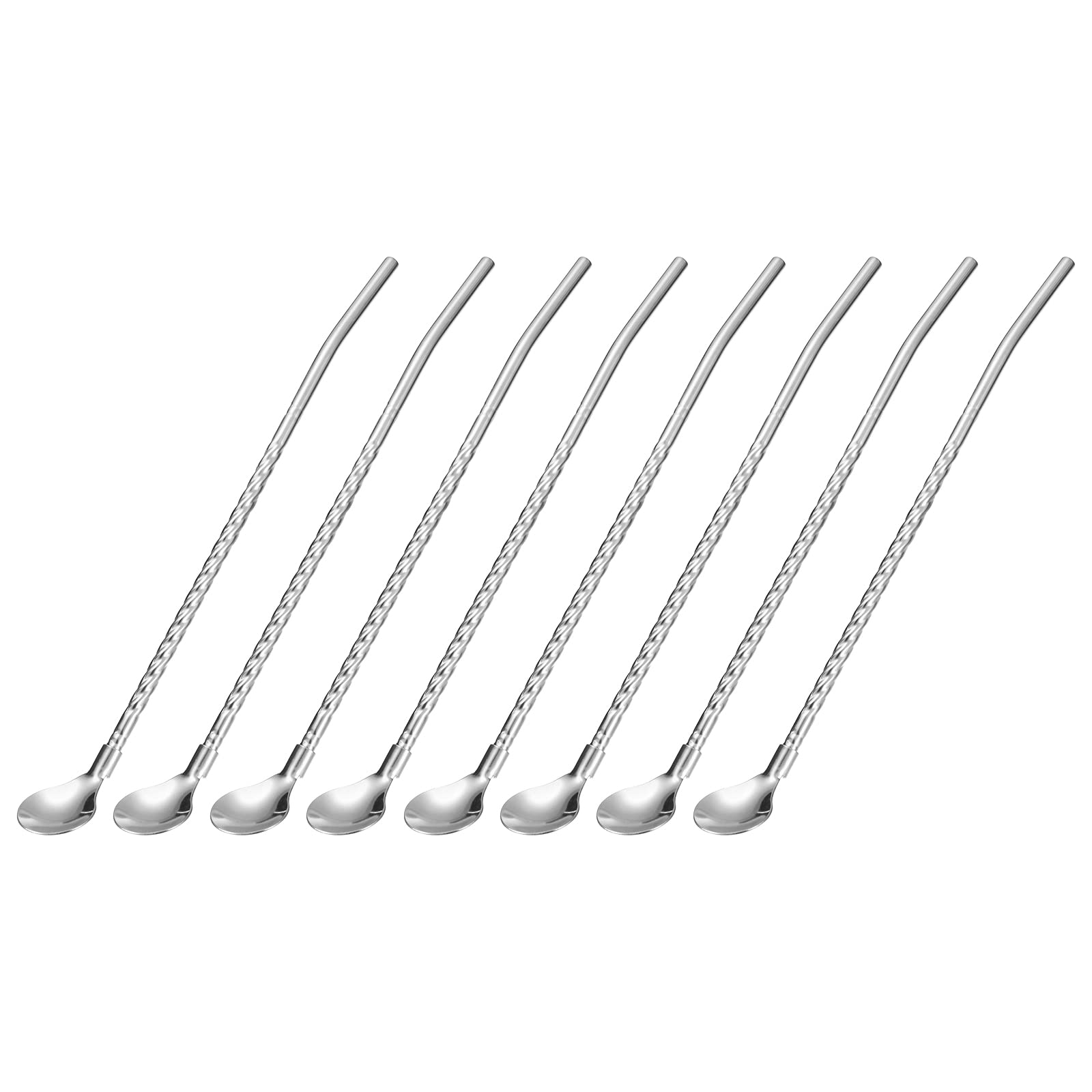 Amazon.com: uxcell Stainless Steel Spoon Straws, 16Pcs 8.6" Reusable ...