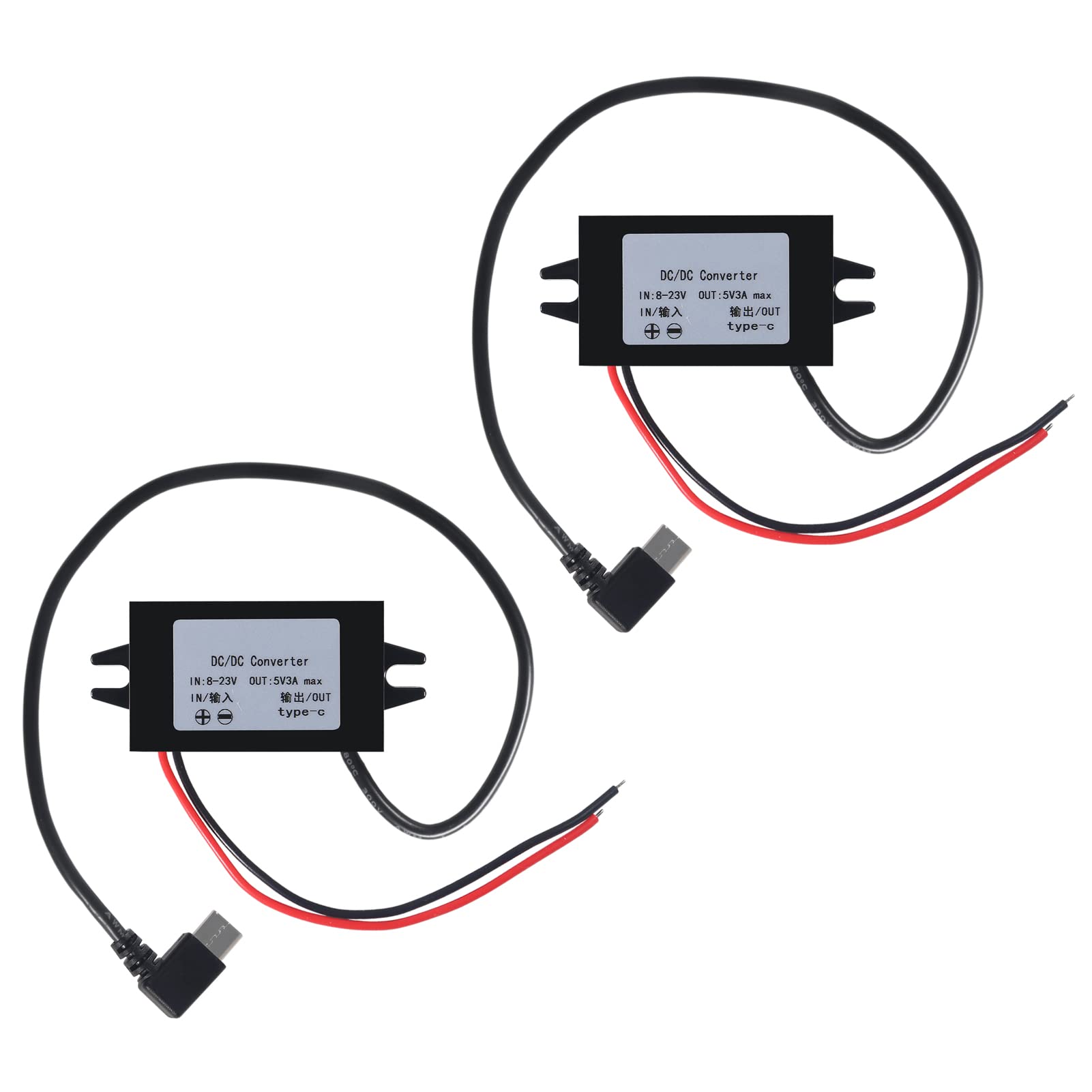 Amazon.com: 2pcs DC 12V to 5V USB C Buck Converter 3A 15W Type-C Right ...