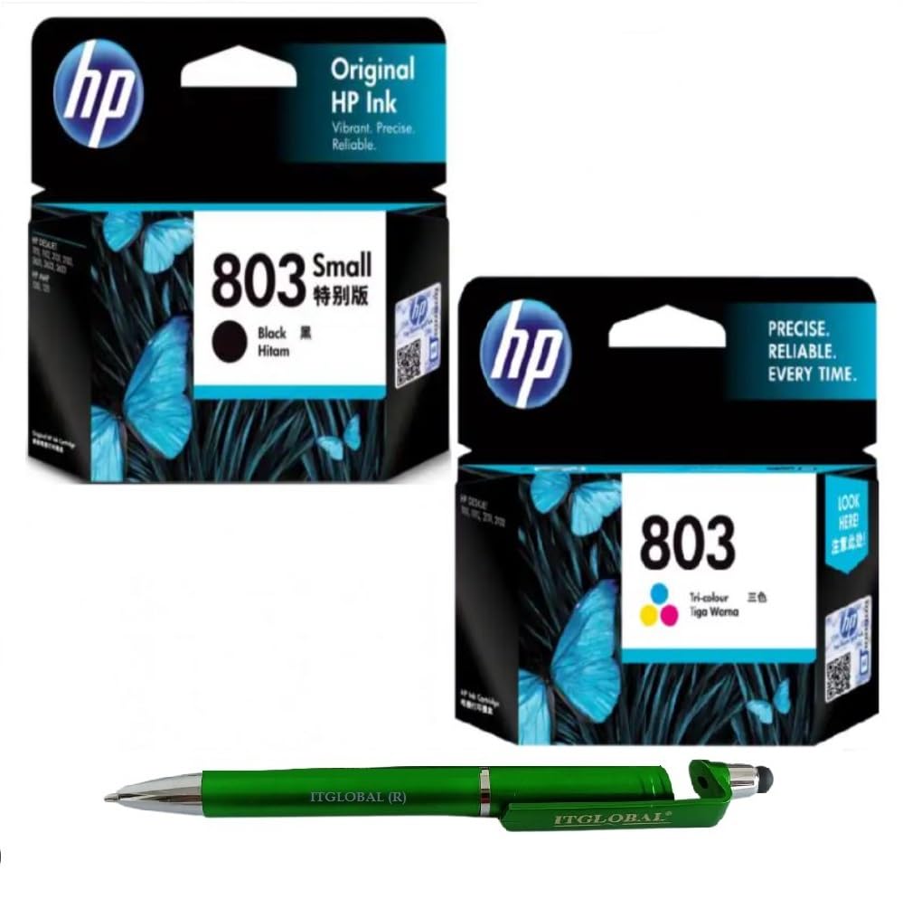 HP 803 Ink Cartridge (Small Black & Colour) (Set of 2) with 3in1 Multi ...
