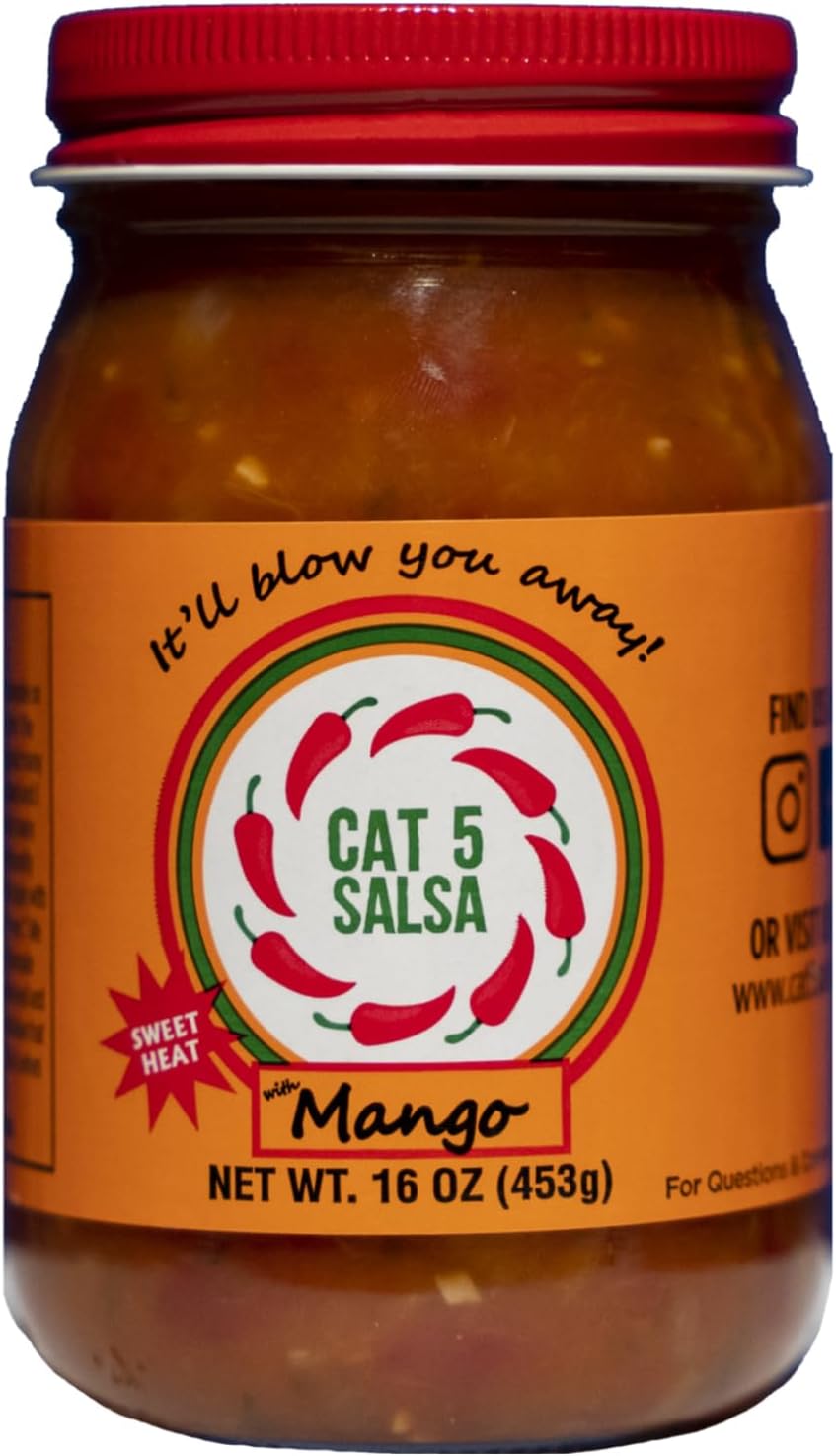 Amazon.com: Cat 5 Salsa - Mango Chili Sauce - Gourmet Recipe with Fresh Ingredients, Addictively ...