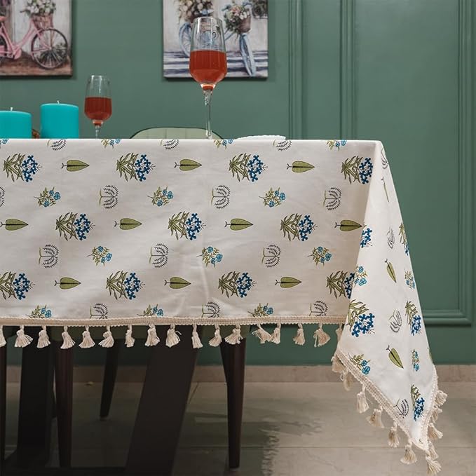 Buy Urban Space 100% Cotton Rectangular Dining Table Cover for 6 Seater ...