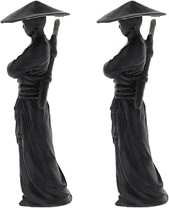 Milisten 2pcs Miniature Ninja Figurines, Resin Japanese Zen Garden ...