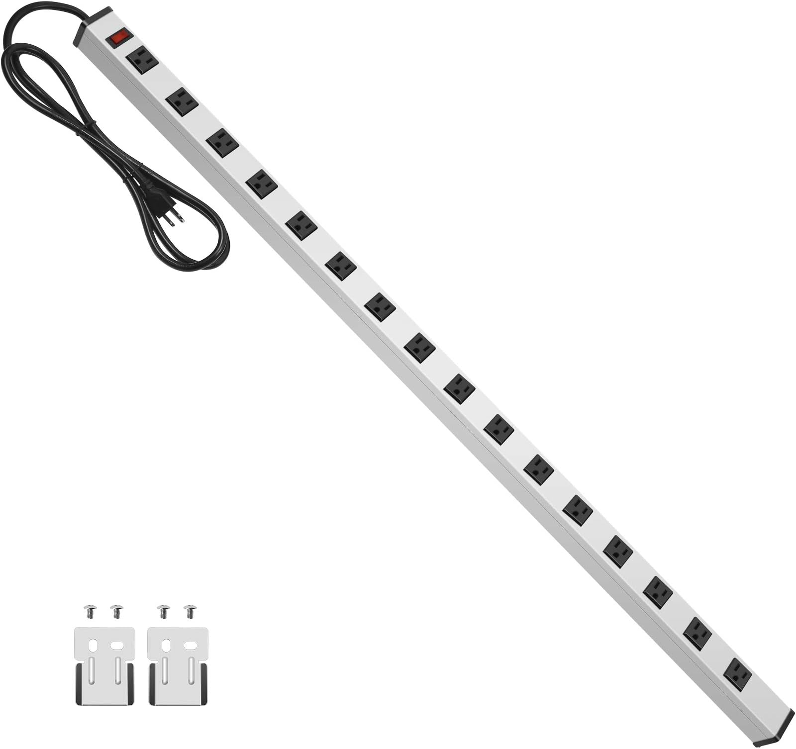 Junnuj Long Metal 16 Outlet Power Strip Wide Spaced Garage | Desertcart ...