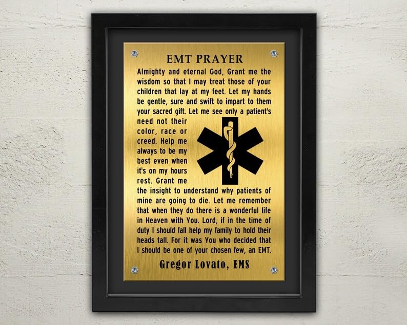 Amazon.com: Personalized EMT Prayer Framed Plaque-EMTs Gift-First ...