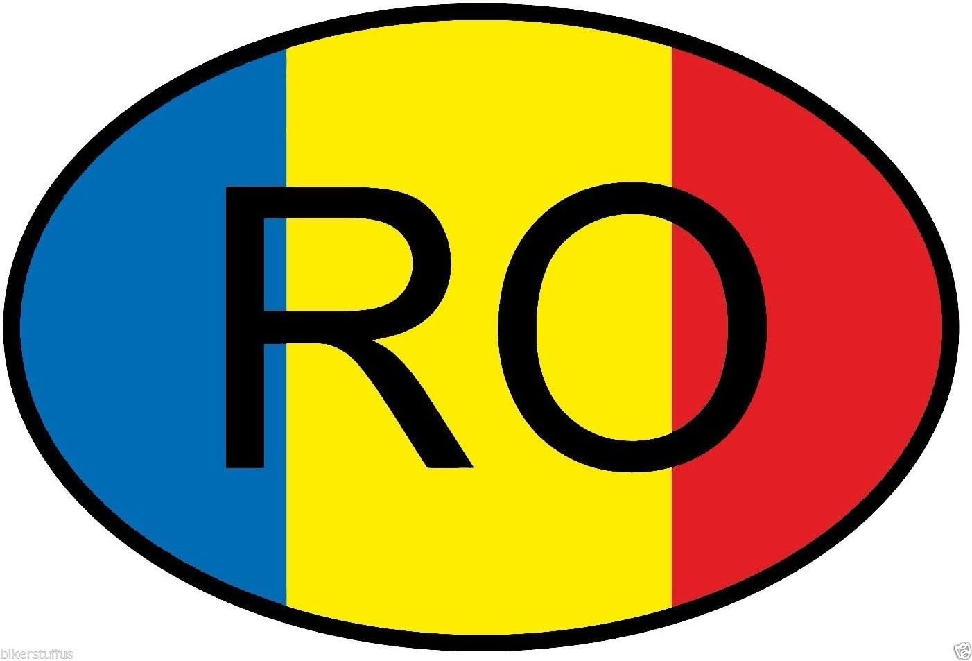 Amazon.com: RO Romania Country Code Oval with Flag Sticker Bumper ...