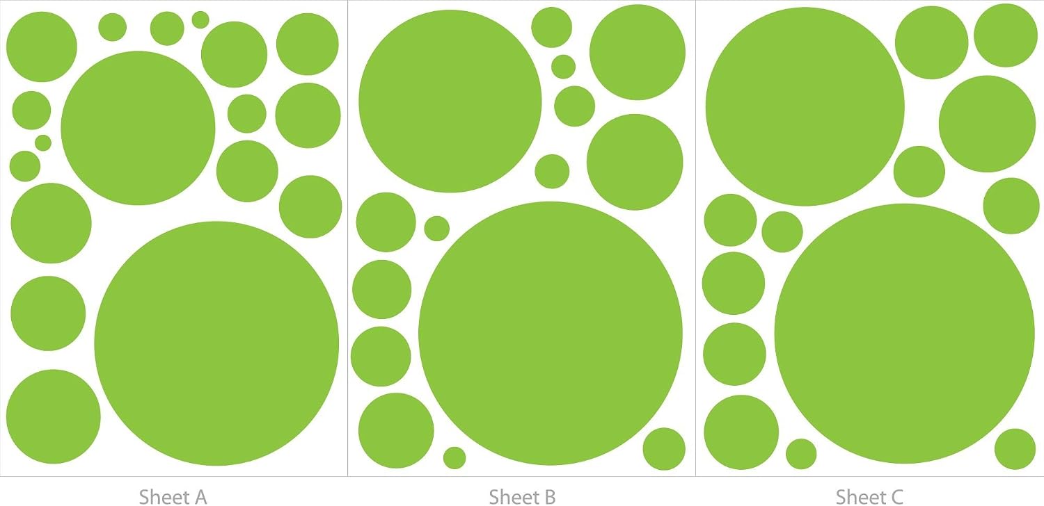 Amazon.com: Lime Blue Polka Dots Decorative Peel and Stick Wall Sticker ...