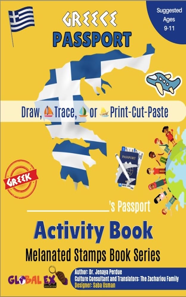 Greece Passport Activity Book. Draw, Trace, or Print-Cut-Paste ...