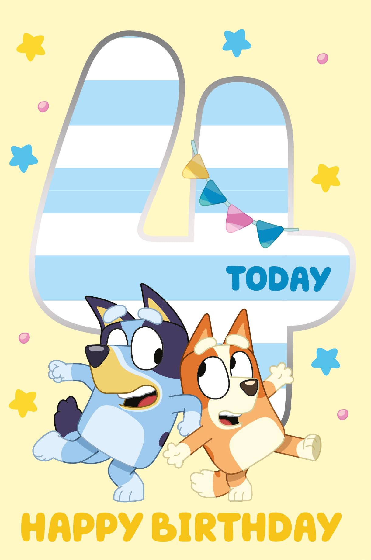 Bluey Age 4 Birthday Card : Amazon.co.uk: Stationery & Office Supplies