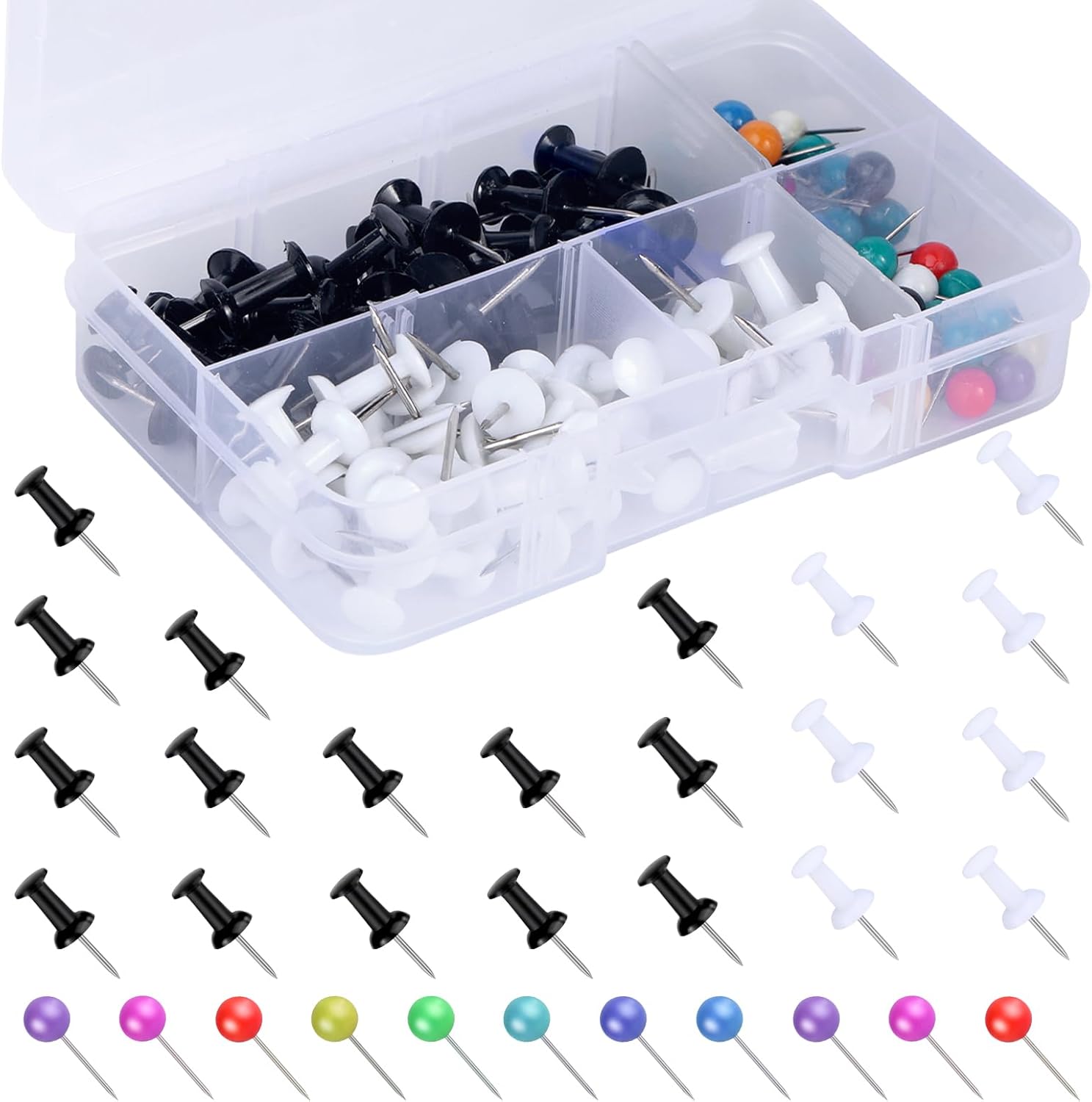Amazon.com: MORFEN 100 Pcs Colorful Push Pins, Thumbtacks, Cork Board ...