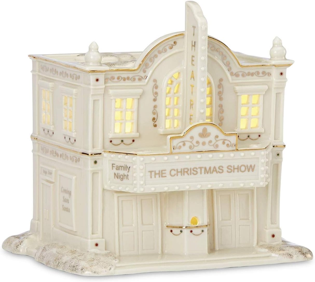Amazon.com: Lenox Mistletoe Park Country Theater Lighted Village ...