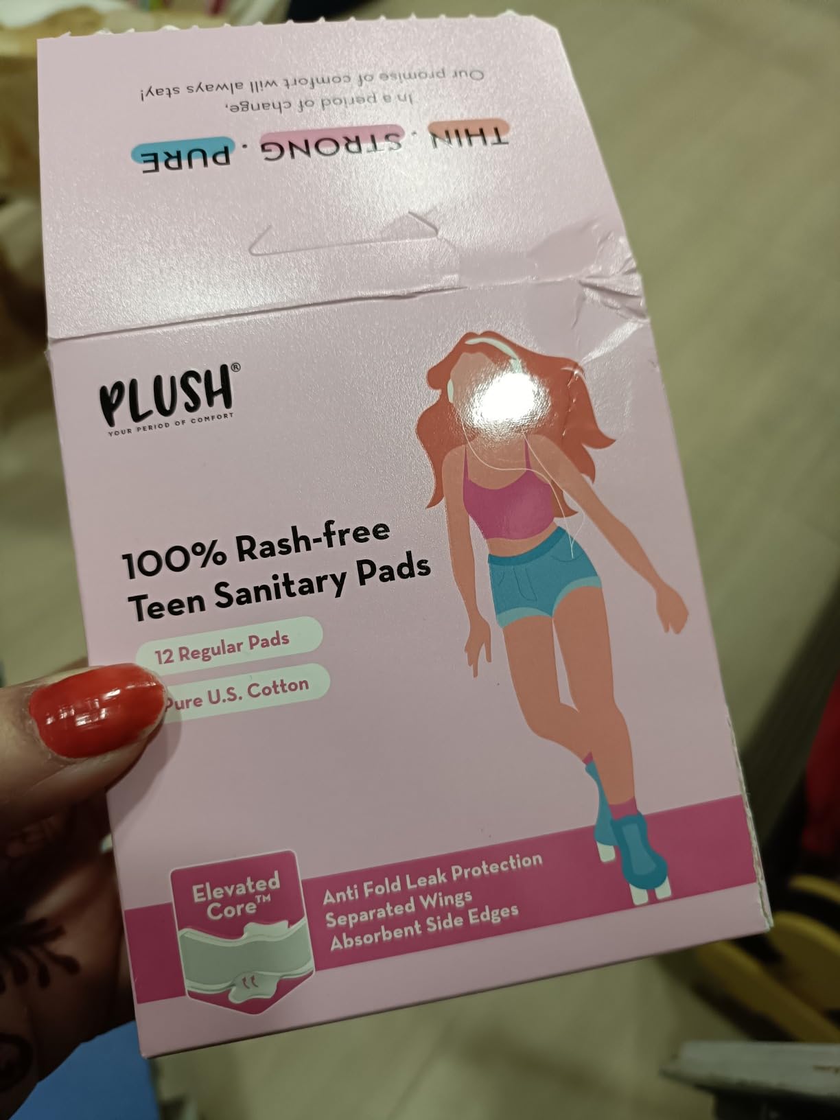 Buy Plush Ultra-Thin Teen Sanitary Pads for Teenage Girls, 12 Pads ...