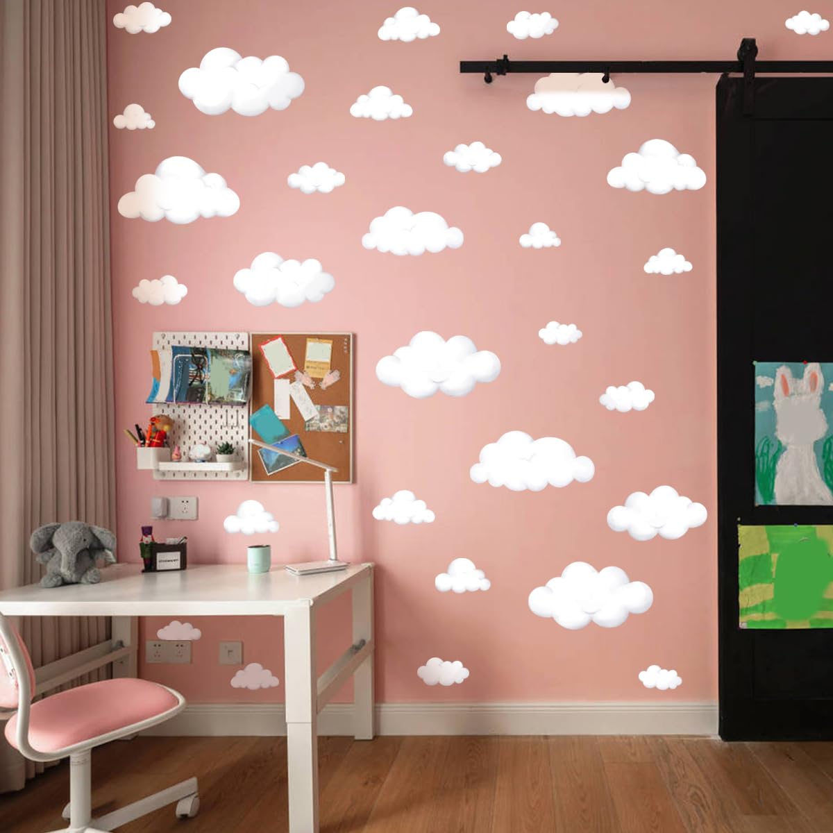 Amazon.com: Watercolor Clouds Wall Decals - Boho Cloud Wall Stickers ...