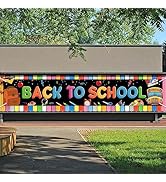 Amazon.com: 72 x 44 Inch Welcome Back to School Banner - First Day of ...