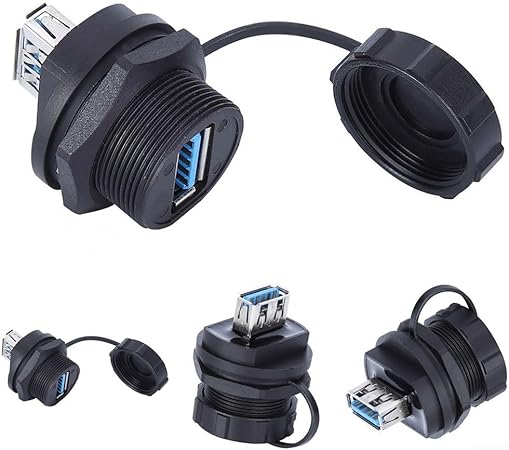 Amazon.com: USB 3.0 Waterproof Female Panel Mount Connector Adapter ...