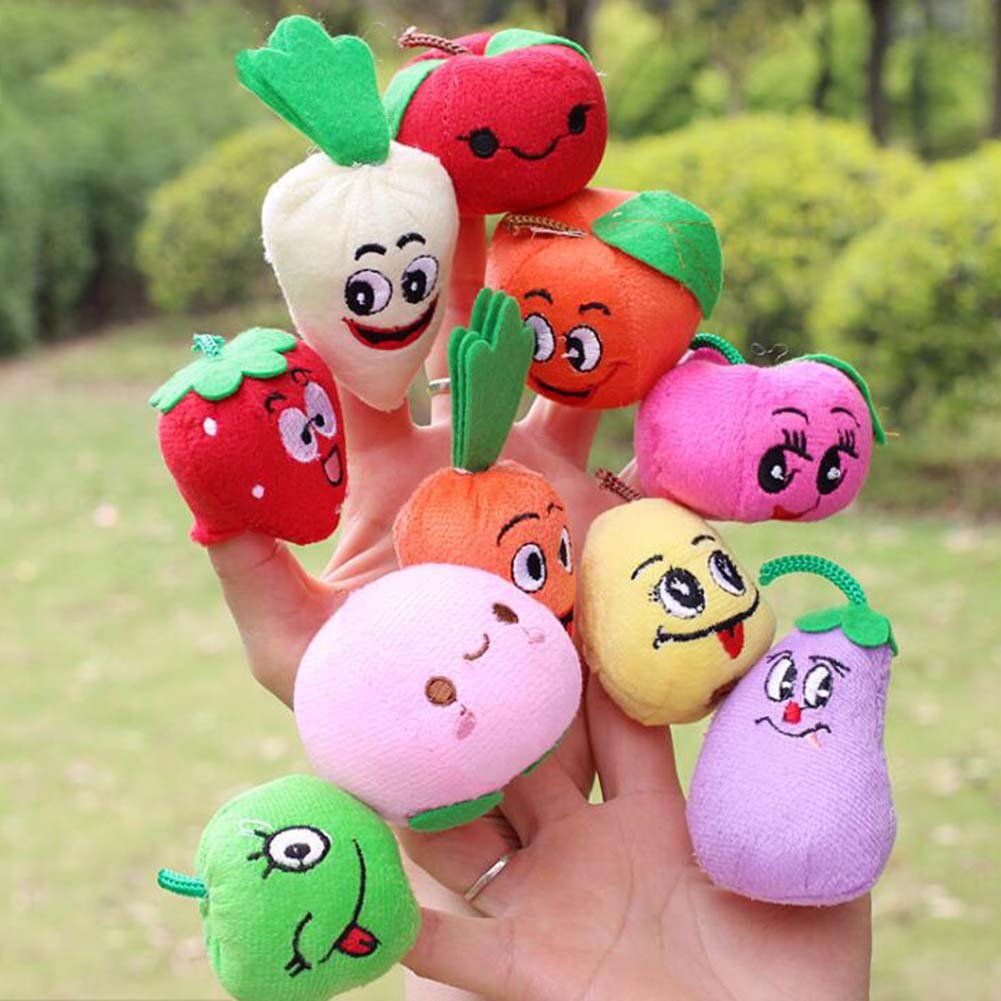 Buy Fancyku Finger Puppets Set Fruits and Vegetables Soft Finger ...
