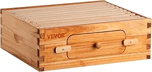 Amazon.com: VEVOR 10 Frame Medium Honey Super Bee Hive Box, Beeswax ...