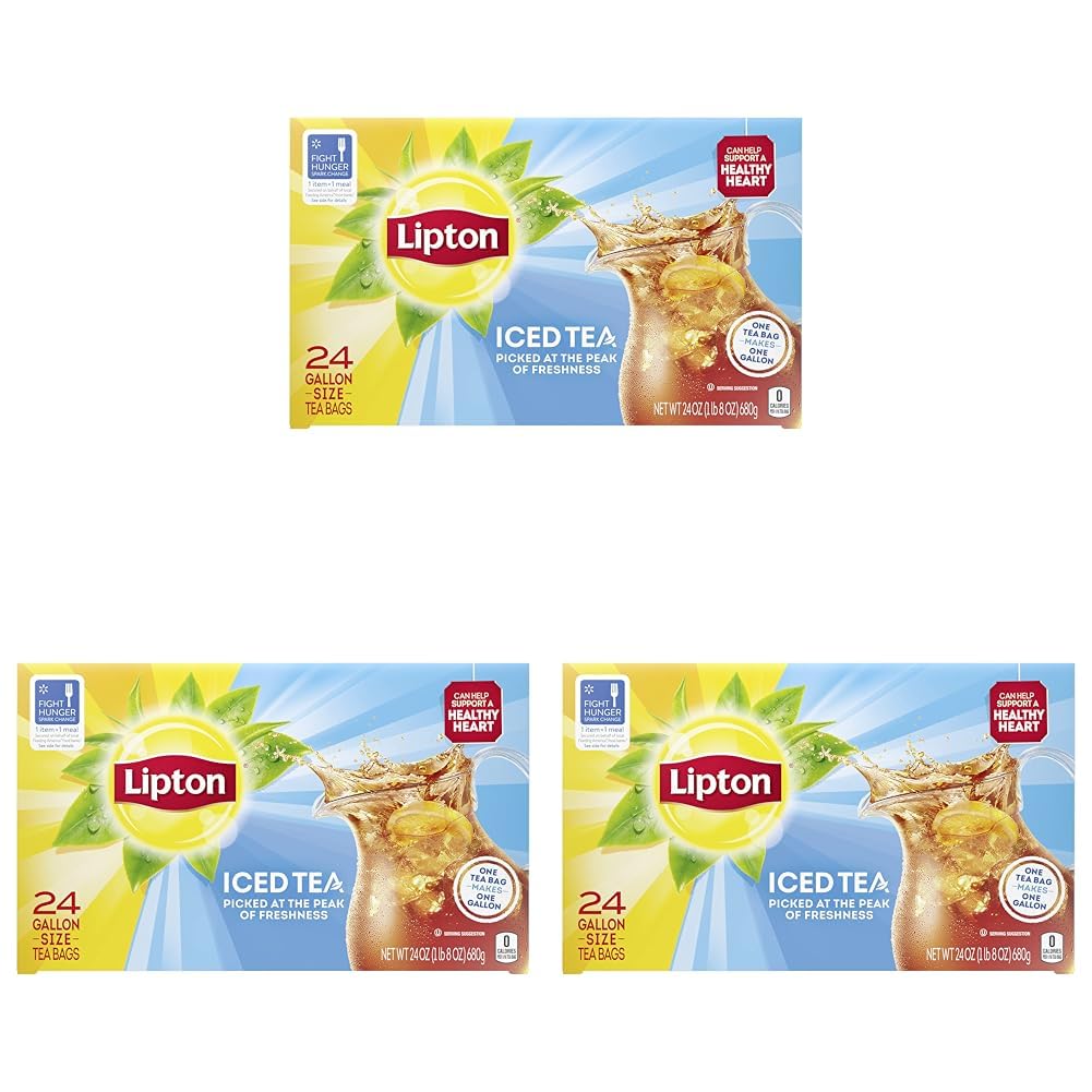 Amazon.com : Lipton Iced Tea Bags, Black Tea, Unsweetended Iced Tea, 24 ...