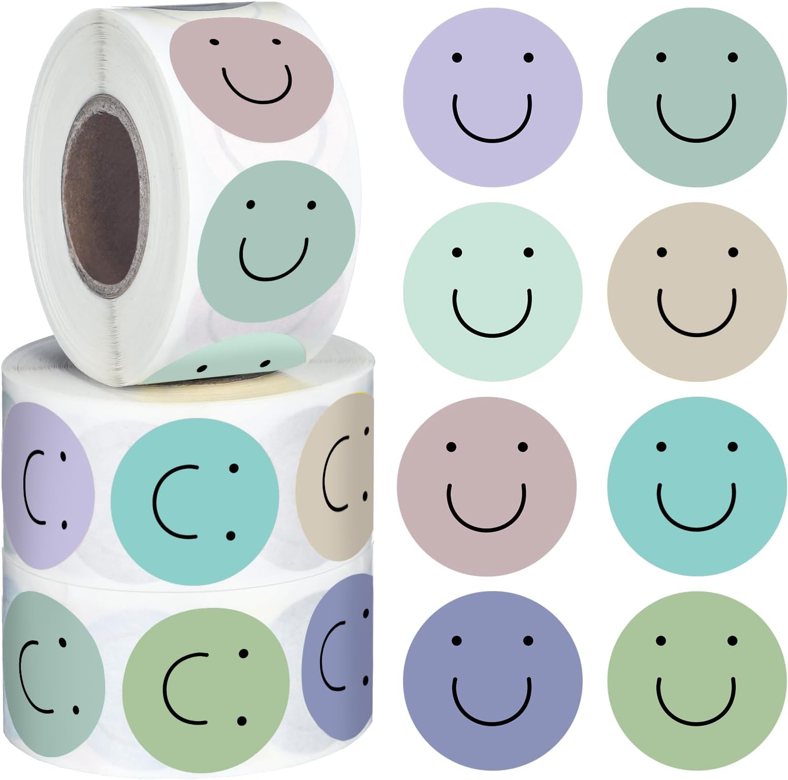 Amazon.com: 7200Pcs Boho Happy Smile Face Stickers, Round Happy Face ...