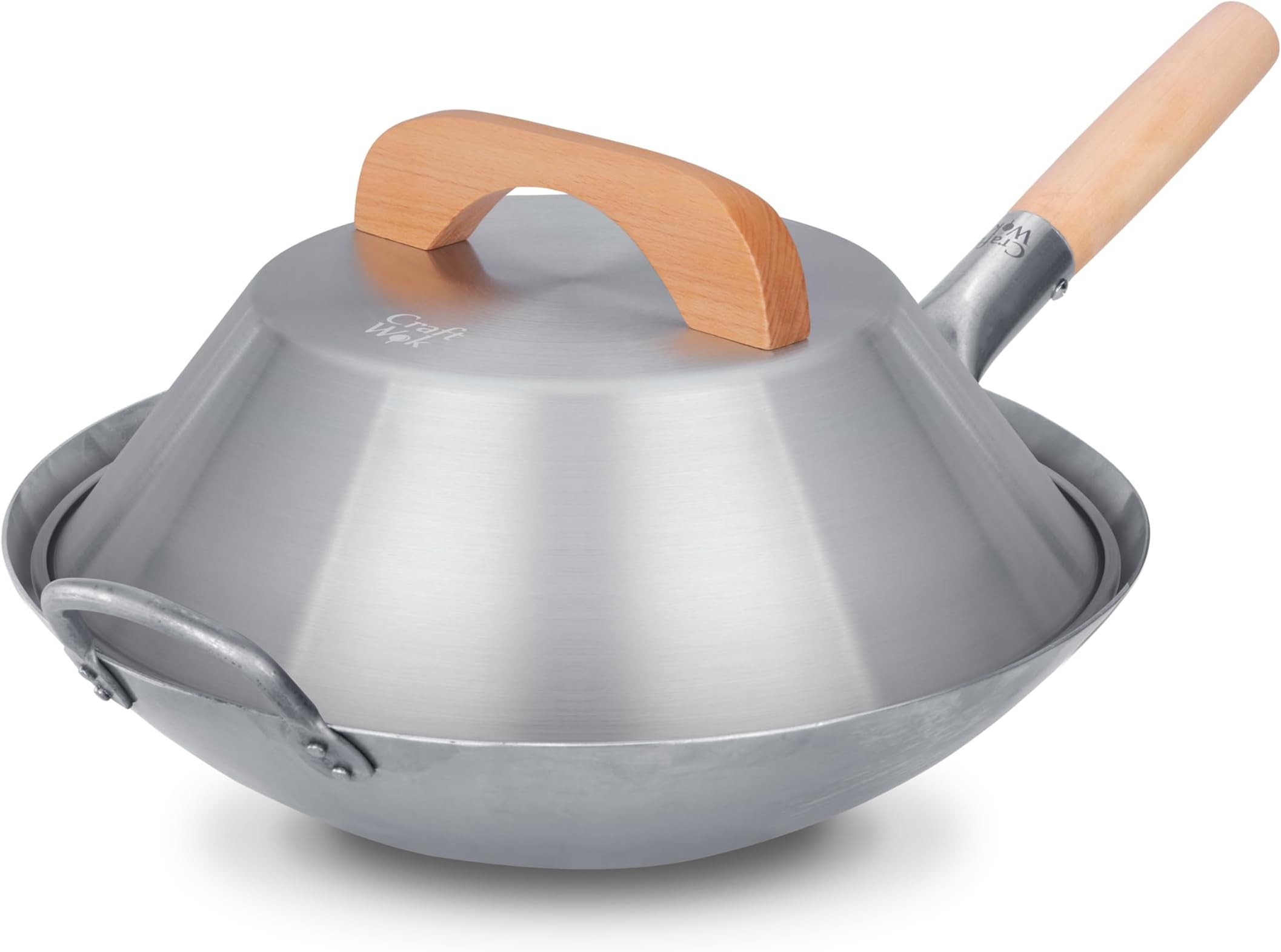 Amazon.com: Craft Wok 14-Inch Wok with Lid Traditional Hand Hammered ...