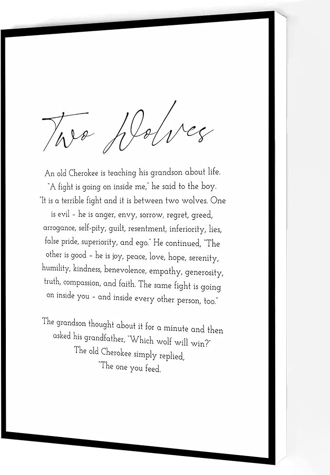 Amazon.com: The Tale Of Two Wolves Print,Native American Story,Cherokee ...