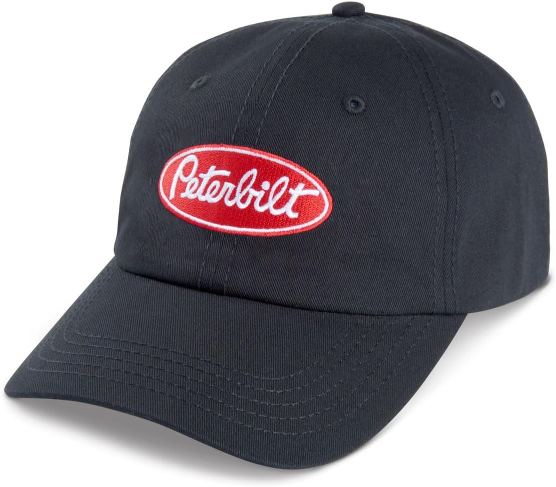 PETERBILT Trucks Black Ball Cap Hat with Logo, Adjustable Sizer at ...