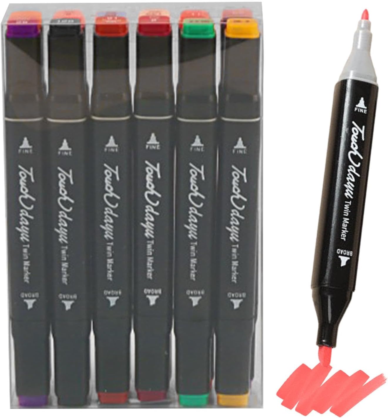 Multi-Color Marker Pens | Quick Drying Permanent Double Tip Ink Set ...