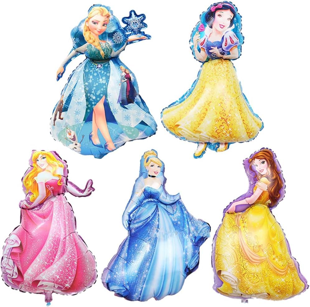 5pcs 37"Disney Princess Foil Balloons Birthday Party Decorations ...