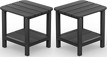 Amazon.com: SERWALL Adirondack Table Set of 2, Outdoor Side Table- Gray ...